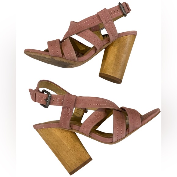 Splendid | Shoes | Splendid Blush Pink Suede Strappy High Heel Sandal ...